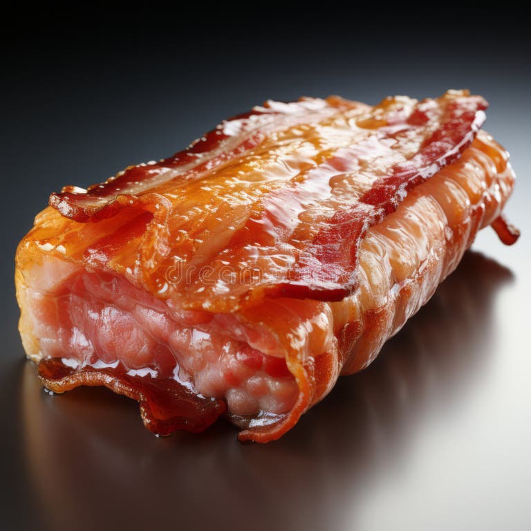 Photorealistic Bacon Photo with Isolated White Background Stock ...
