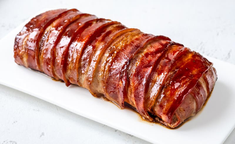 Bacon wrapped Meatloaf stock photo. Image of bread, delicious - 267142258