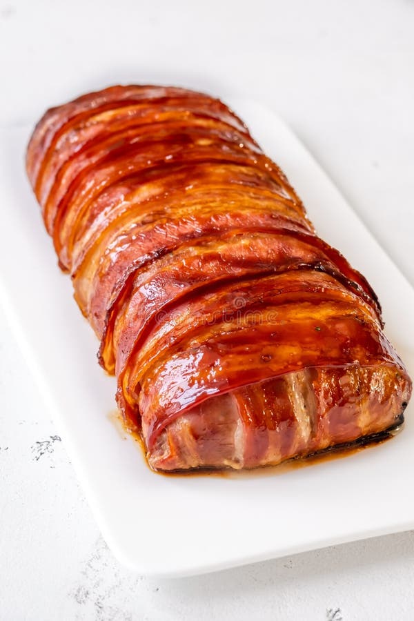 Bacon wrapped Meatloaf stock image. Image of ingredient - 267142267