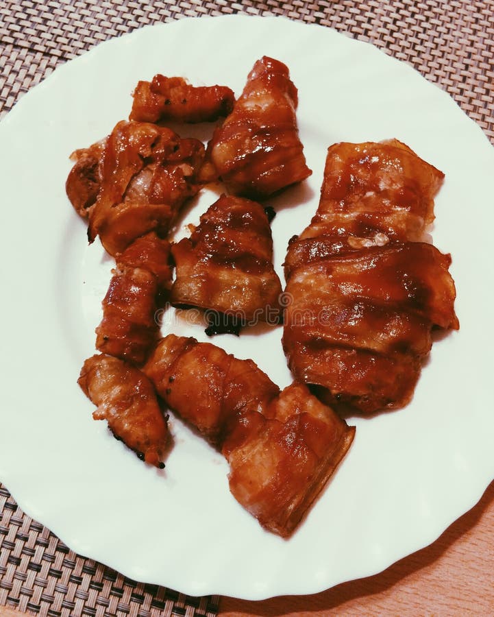 Bacon wrapped pork ribs stock image. Image of food, foodporn - 54329167