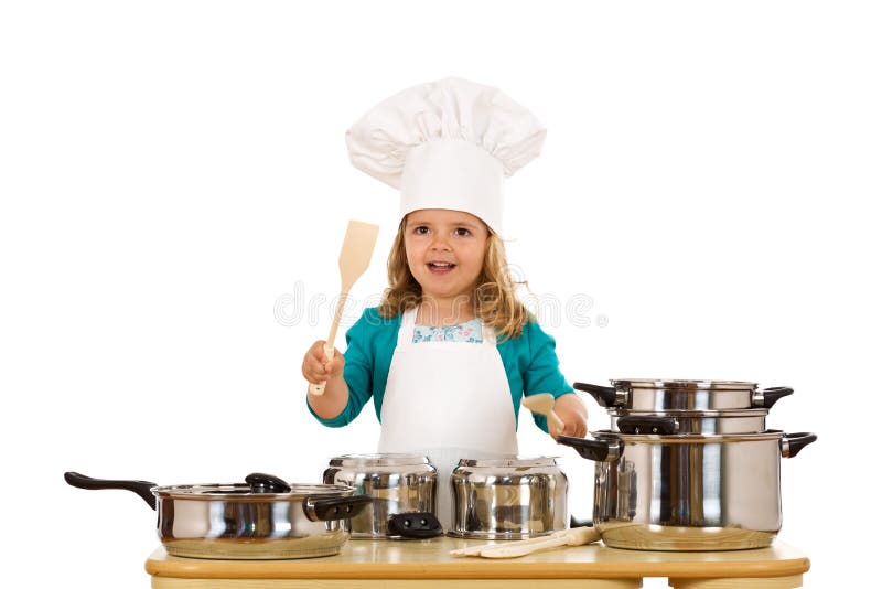 Bacs Battants De Fille De Chef Petits Photo stock - Image du isolement ...