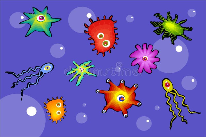 Germs Under the Microscope stock illustration. Illustration of colours ...