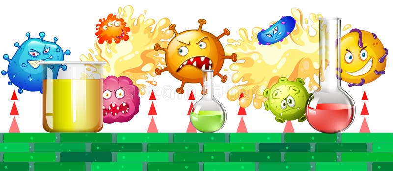Bacteria Attacking the Immune System Stock Illustration - Illustration ...