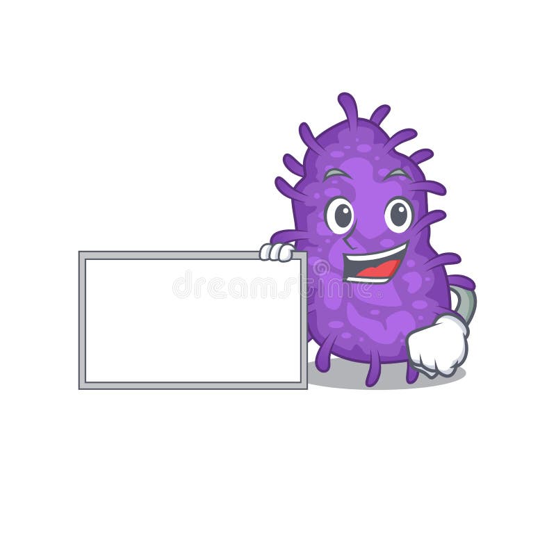 Bacteria Bacilli Cartoon Character Design Style with Board Stock Vector ...