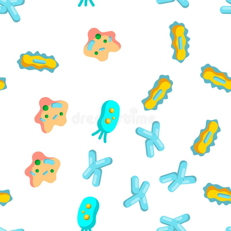 Bacteria, Bacterial Cells Vector Seamless Pattern Stock Vector ...