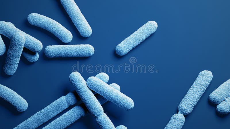 Bacteria. Bacterium. Blue Color. Prokaryotic Microorganisms Stock ...
