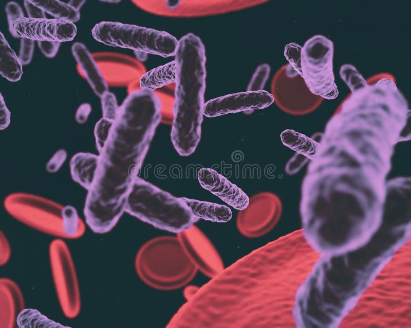 Bacteria, Cell and Molecule with Abstract, Render or Illustration of ...
