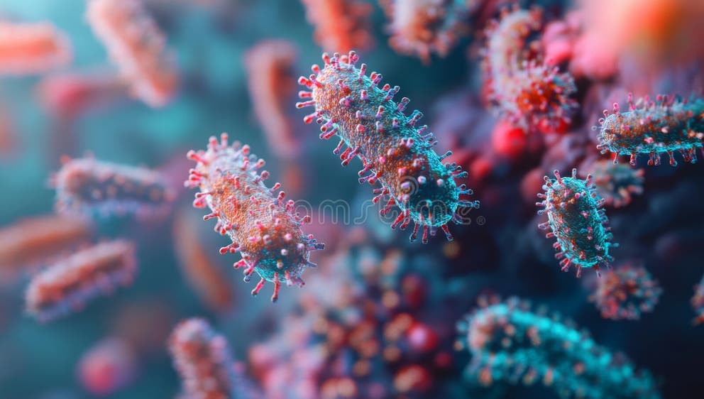 Bacteria in a Cell Structure As Seen Under a Microscope Stock Photo ...