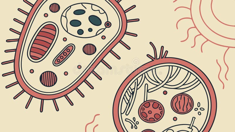 Bacteria Cells Microbes, Science and Microbiology Illustration Vector ...