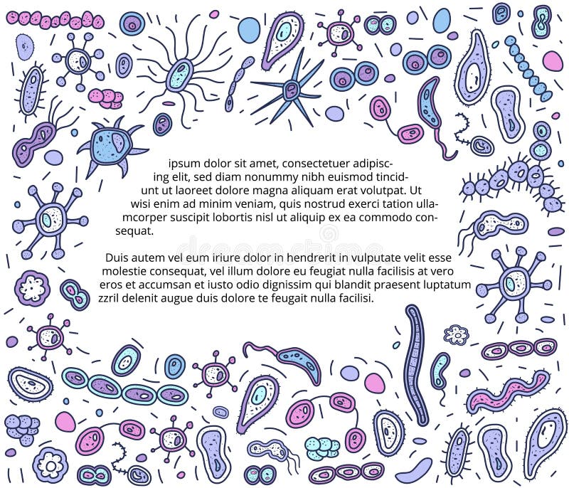 Bacteria Cells Set Composition. Vector Illustration Stock Illustration ...