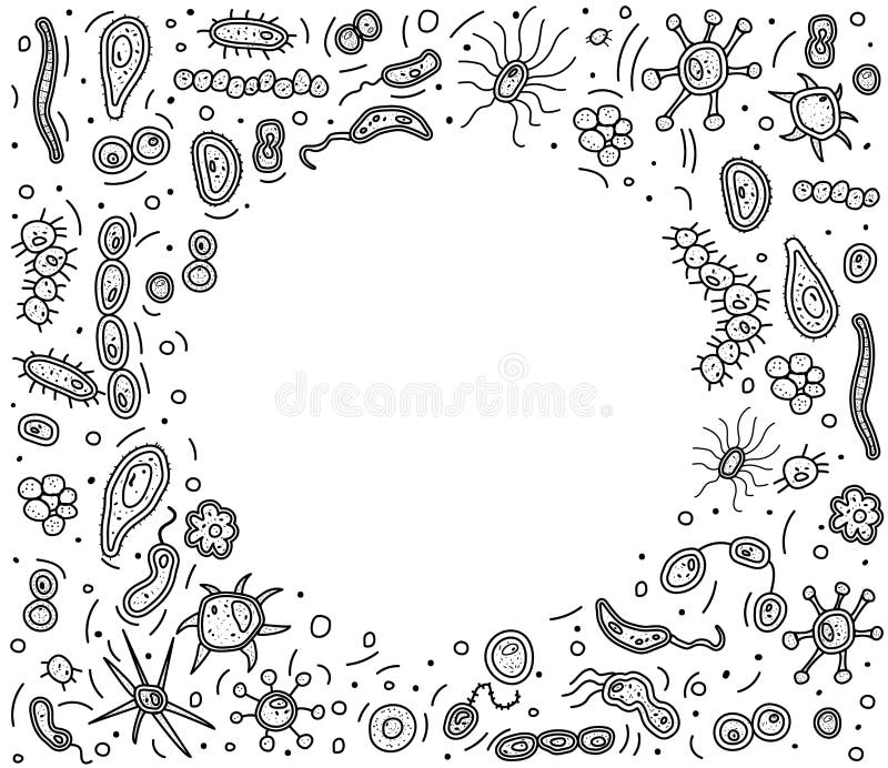 Bacteria Cells Set Composition. Vector Illustration. Stock Vector ...