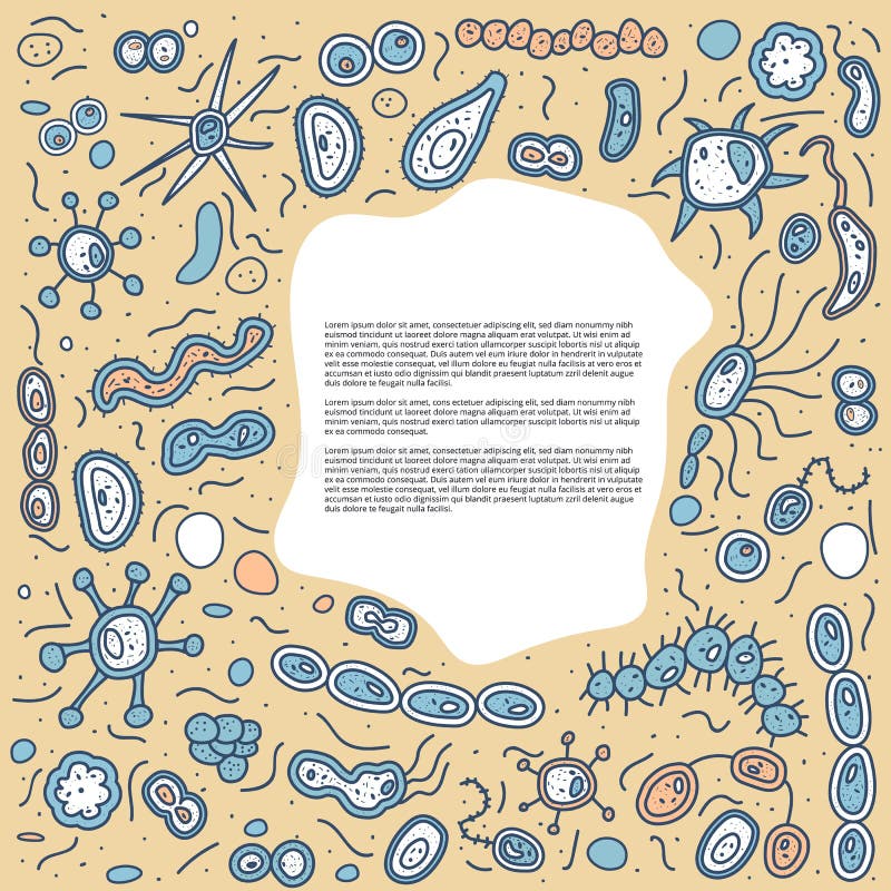 Bacteria Cells Set Composition. Vector Illustration. Stock Vector ...