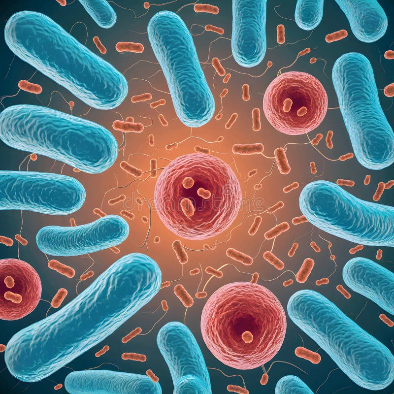 Bacteria and Cells in Various Shapes, Colors, Textures, Indicating ...