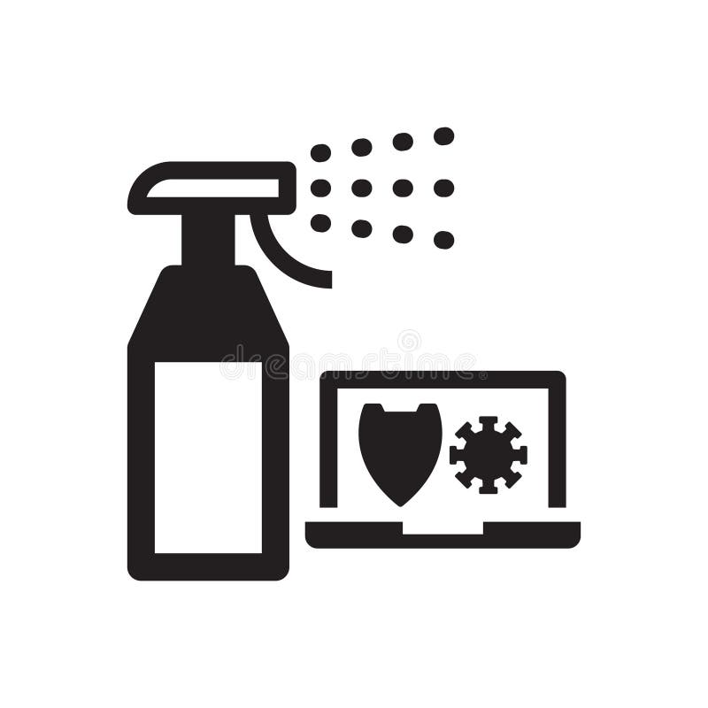 Bacteria Cleaner Spray Icon - Protection Sign Symbol Stock Vector ...