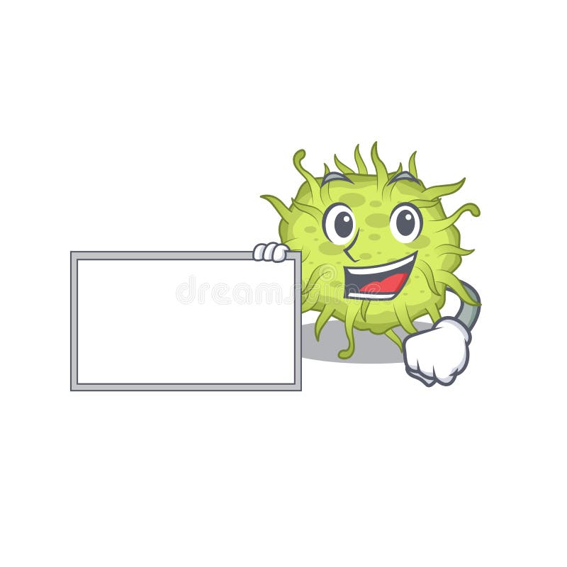 Bacteria Coccus Cartoon Character Design Style with Board Stock Vector ...