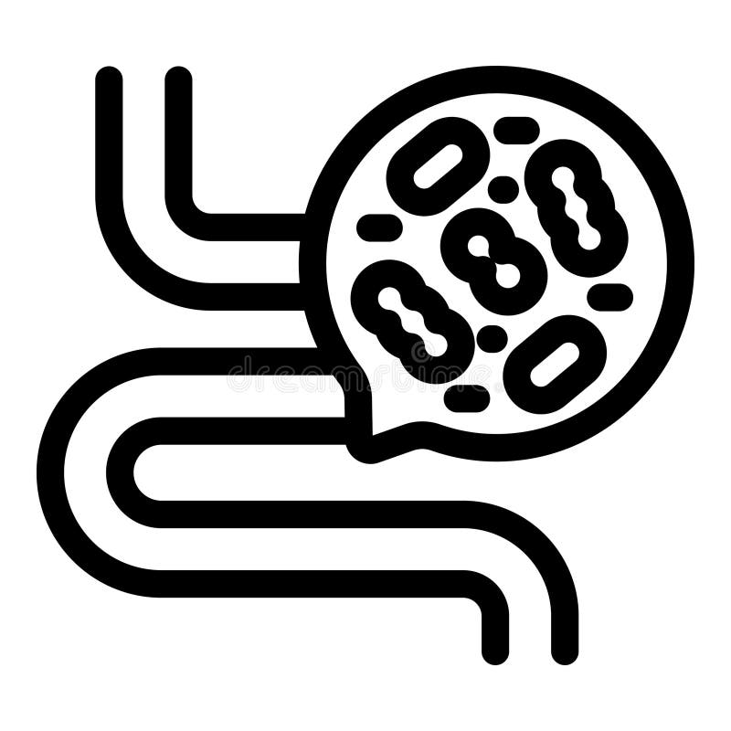 Bacteria Colonizing Human Intestines Icon Representing Gut Flora Stock ...