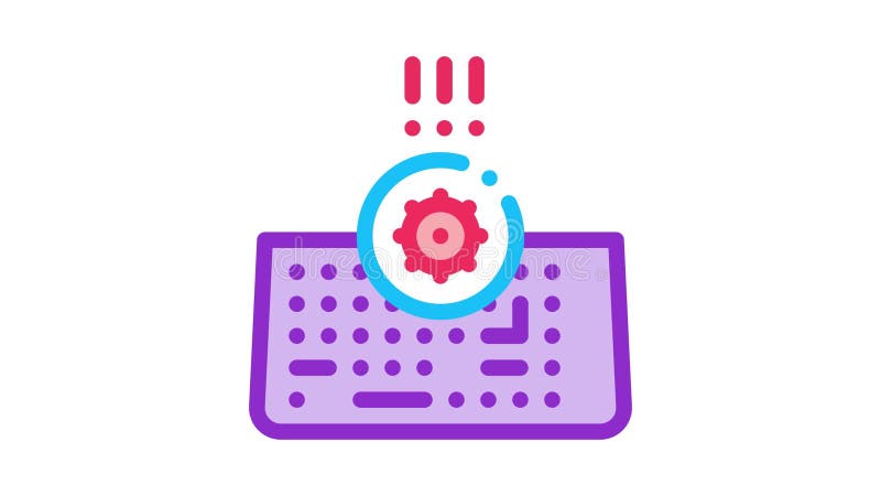 Bacteria On Computer Keyboard Icon Animation Stock Video Video Of