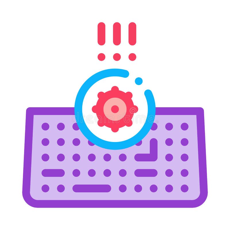 Bacteria on Computer Keyboard Icon Vector Outline Illustration Stock ...