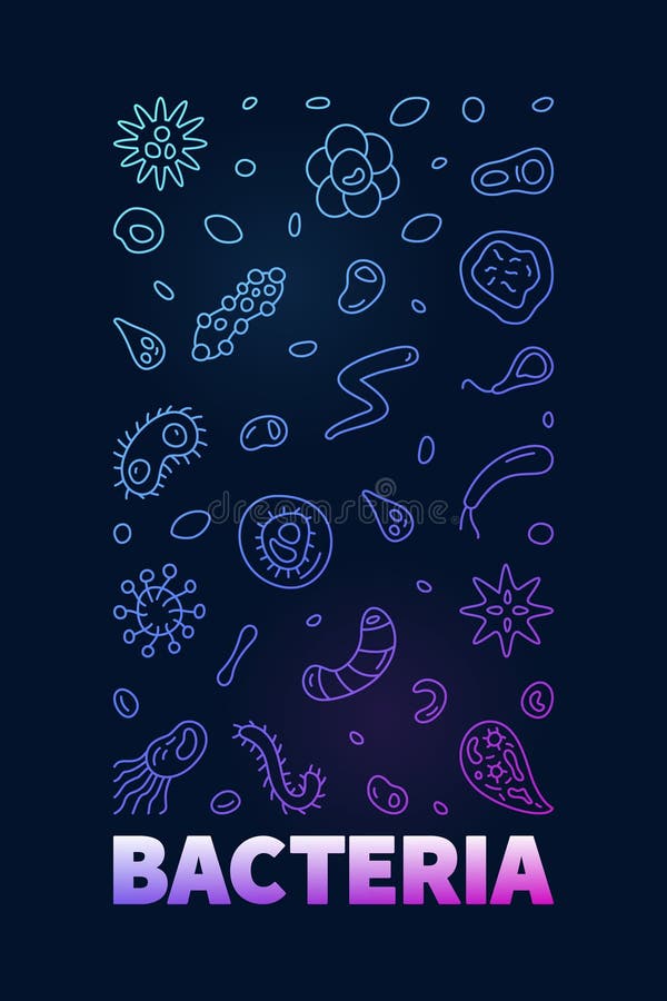 Bacteria Concept Science Vertical Colored Line Banner with Bacilli ...