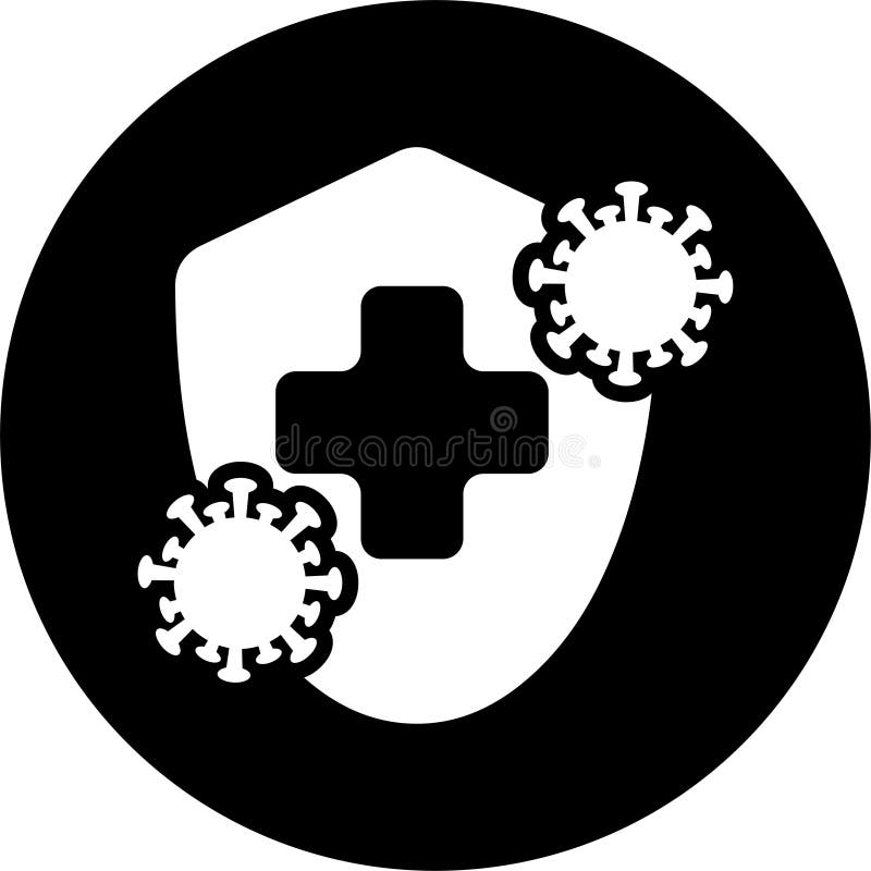 Bacteria, Disease, Protect, Shield, Coronavirus Icon. Rounded Vector ...