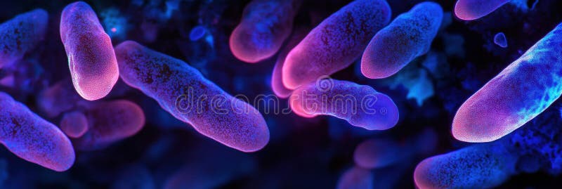 Glowing Bacteria Illuminated by Ultraviolet Light in a Dark Environment ...