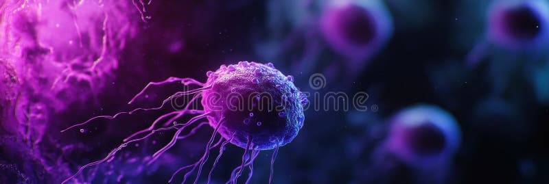 Glowing Bacteria Under UV Light in a Dark Environment Showcasing ...