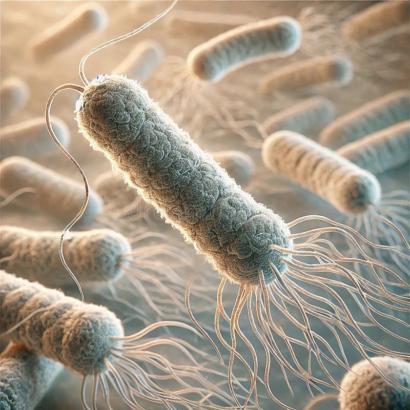 Bacteria with Flagella Under Microscope, Generative Ai Illustration ...