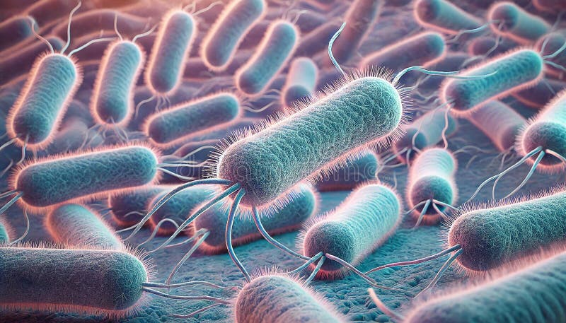 Bacteria with Flagella Under Microscope, Generative Ai Illustration ...