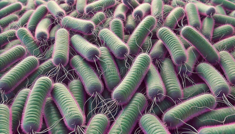 Bacteria with Flagella Under Microscope, Generative Ai Illustration ...