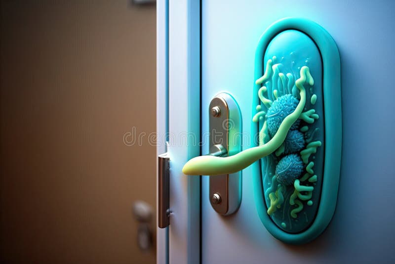 Bacteria in the Form of Slime on the Door Handle Stock Illustration ...