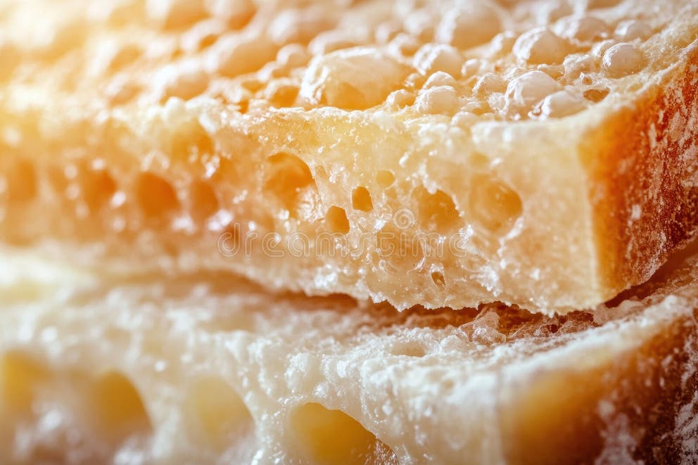 Close Up View of Bacteria Thriving on a Piece of Bread with a Crispy ...