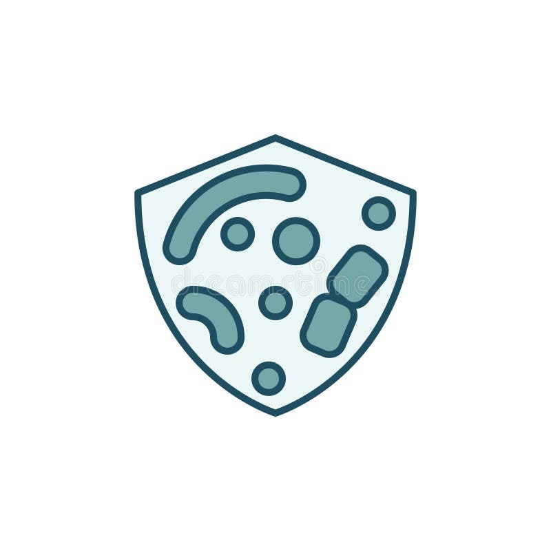 Bacteria and Germs Inside Shield Vector Colored Icon Stock Vector ...