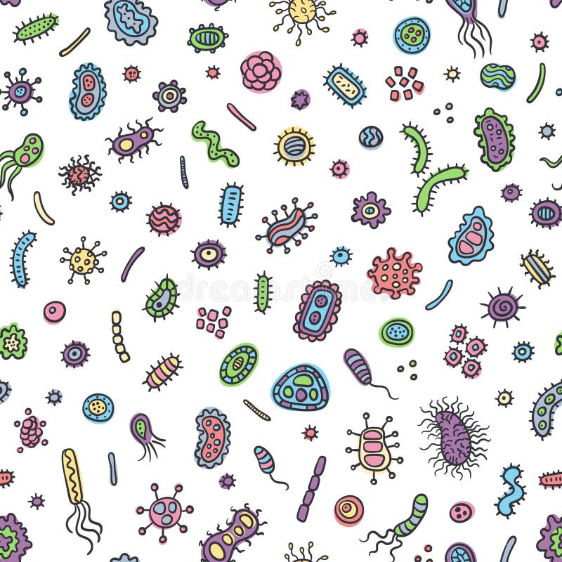 Bacteria and Germs Pattern, Micro-organisms Disease-causing Objects ...