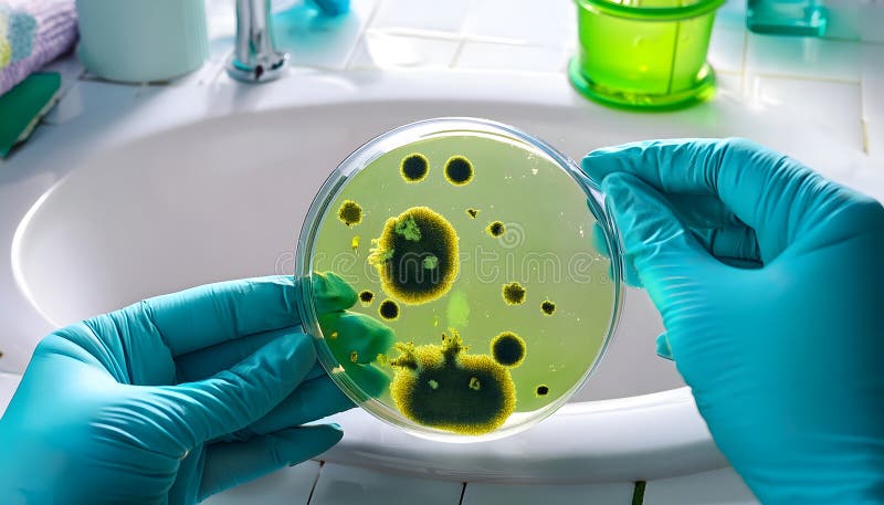 Bacteria Growing on the Surface of the Bathroom Household Chemical ...