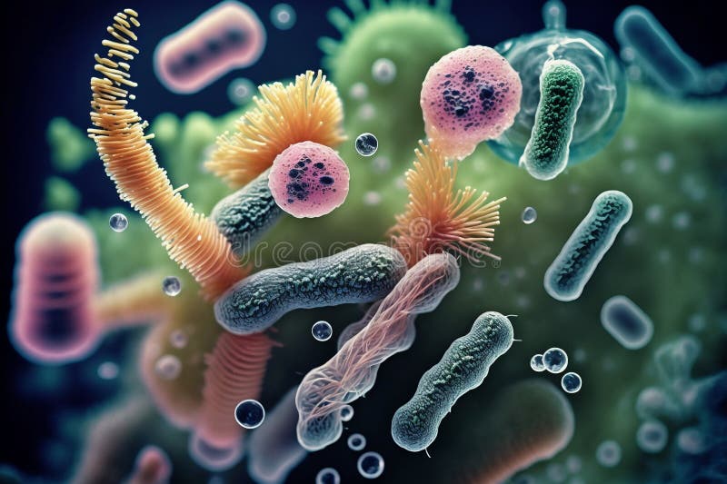 Bacteria in Human Body Under Microscope. Ai Generative Stock ...
