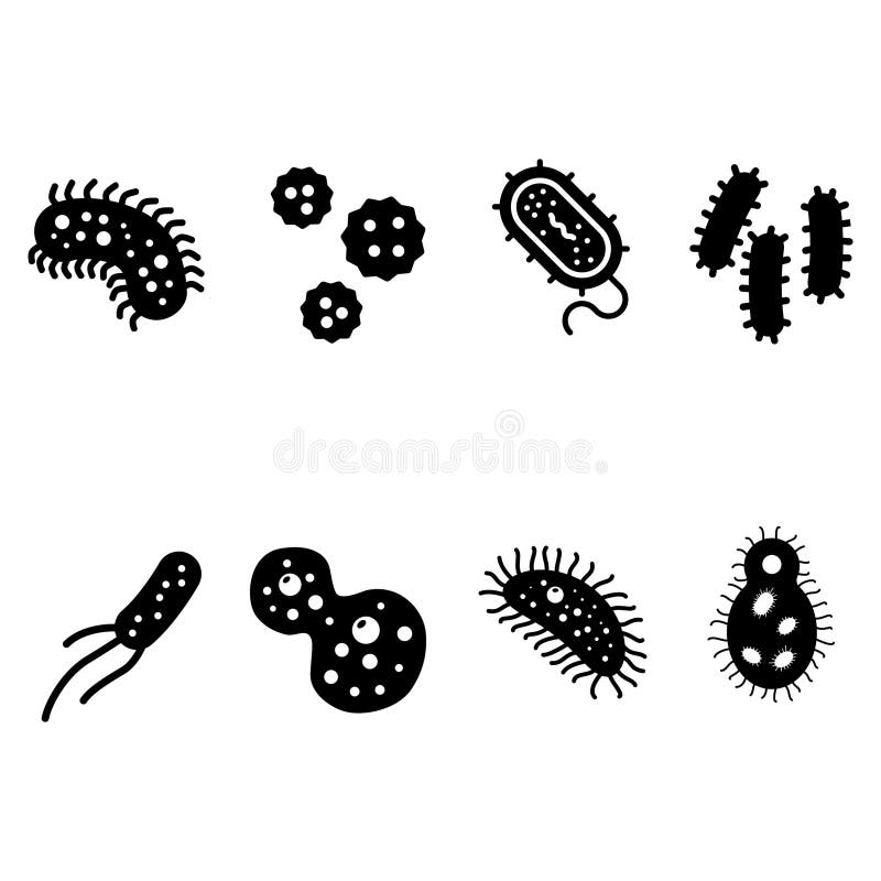 Bacteria Icon Vector Set. Virus Illustration Sign Collection. Microbe ... Bacteria Icon Vector Set. Virus Illustration Sign Collection. Microbe ...