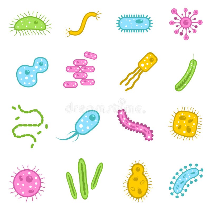 Bacteria icons set stock vector. Illustration of collection - 175221041