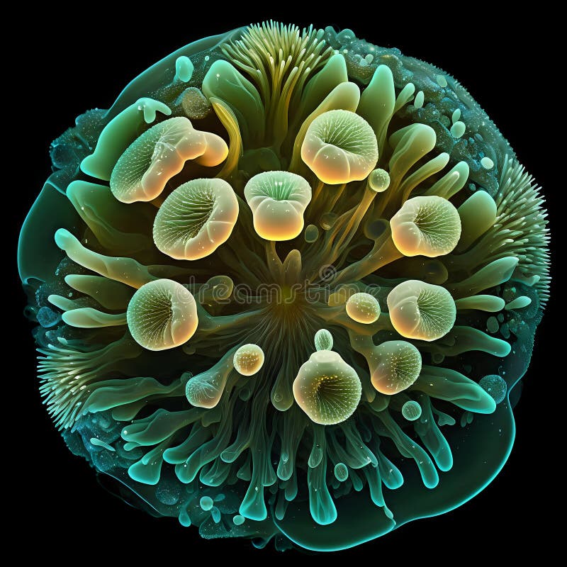 Bacteria Isolated on Black Background Stock Illustration - Illustration ...