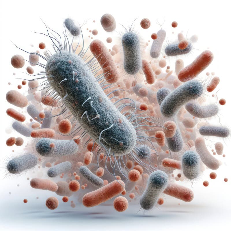 Bacteria Isolated on Solid White Background. Ai Generative Stock Image ...