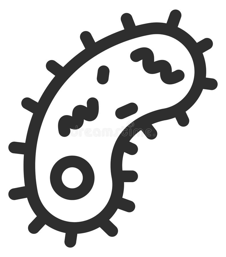 Bacteria Line Icon. Pathogen Cell Stock Vector - Illustration of ...