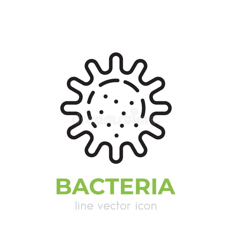 Bacteria, Microbe Linear Icon on White Stock Vector - Illustration of ...