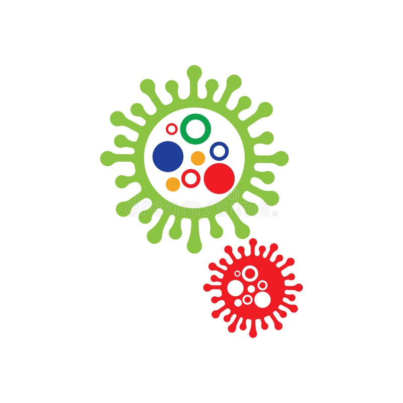 Bacteria, Microbes And Viruses Logo Vector Icon Illustration Design ...