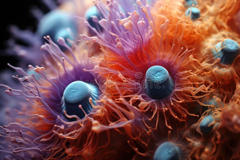 Bacteria and Microorganisms on an Abstract Background. Stock ...