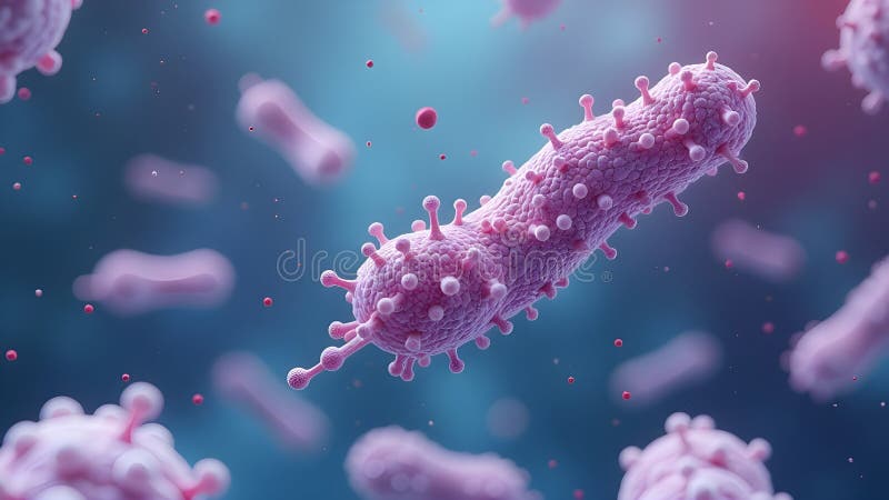 Bacteria and Microorganisms in an Enlarged Image. Stock Illustration ...