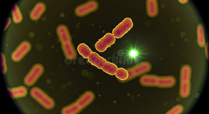 Bacteria Microorganisms Under Microscope Scientific Background Stock ...