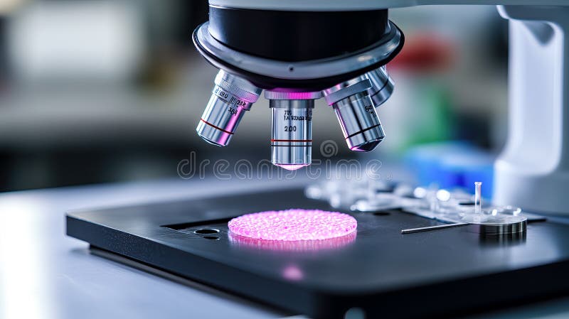 Bacteria on a Microscope Slide Stock Illustration - Illustration of ...