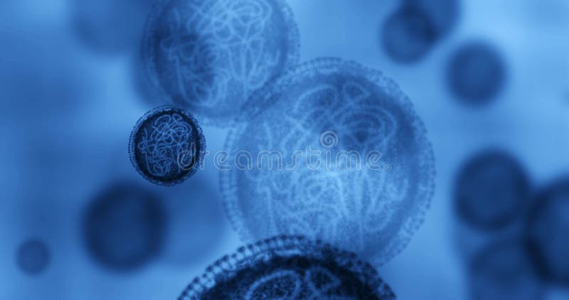 Bacteria, Microscope Virus and Zoom of Particles Moving Slowly in ...