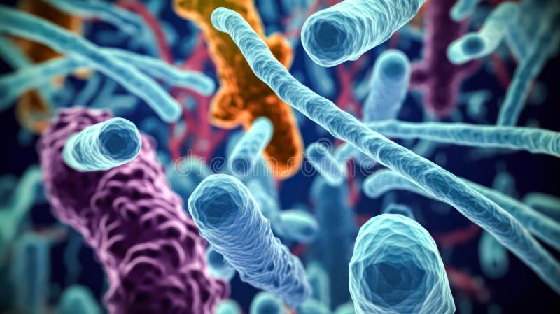 Bacteria Observed Under a Microscope Stock Image - Image of fever ...