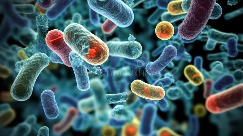 Bacteria Observed Under a Microscope Stock Illustration - Illustration ...