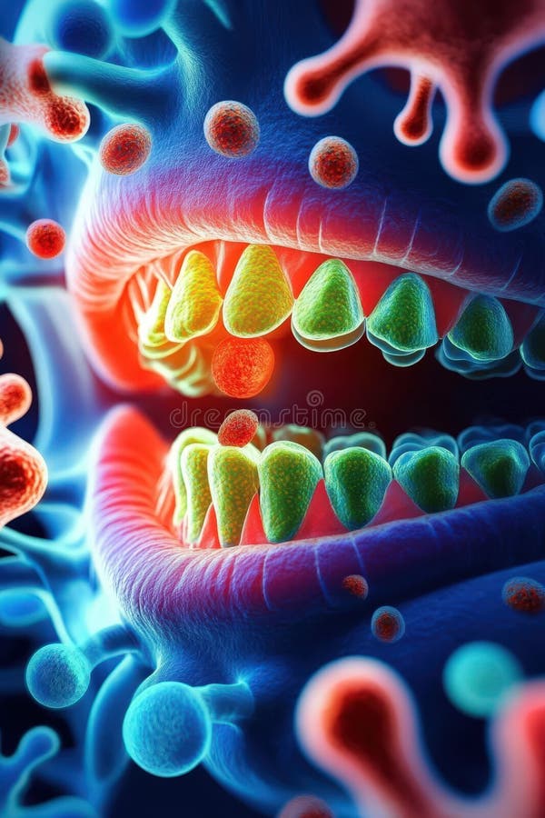 Bacteria in the Oral Cavity. Selective Focus Stock Image - Image of ...
